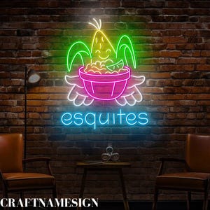 Esquites Mexican Corn Neon Sign, Esquites Led Sign, Custom Neon Sign ...