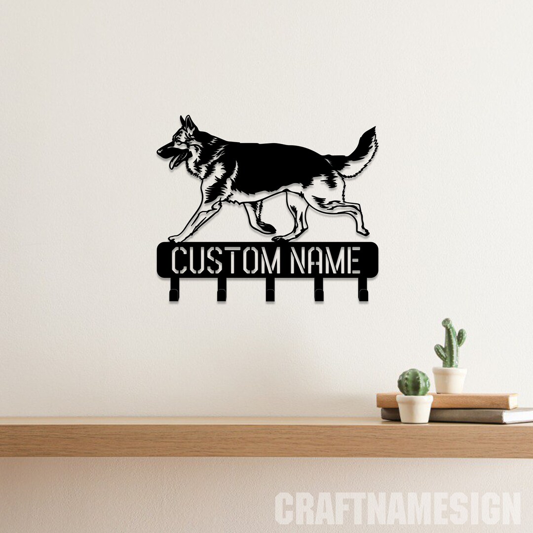 Custom German Shepherd Dog Metal Key Holder, Decorative Key Holder ...
