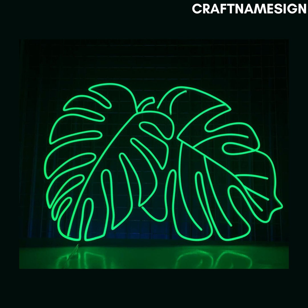 Monstera Leaf Neon Sign, Monstera Leaf Led Sign, Custom Neon Sign ...
