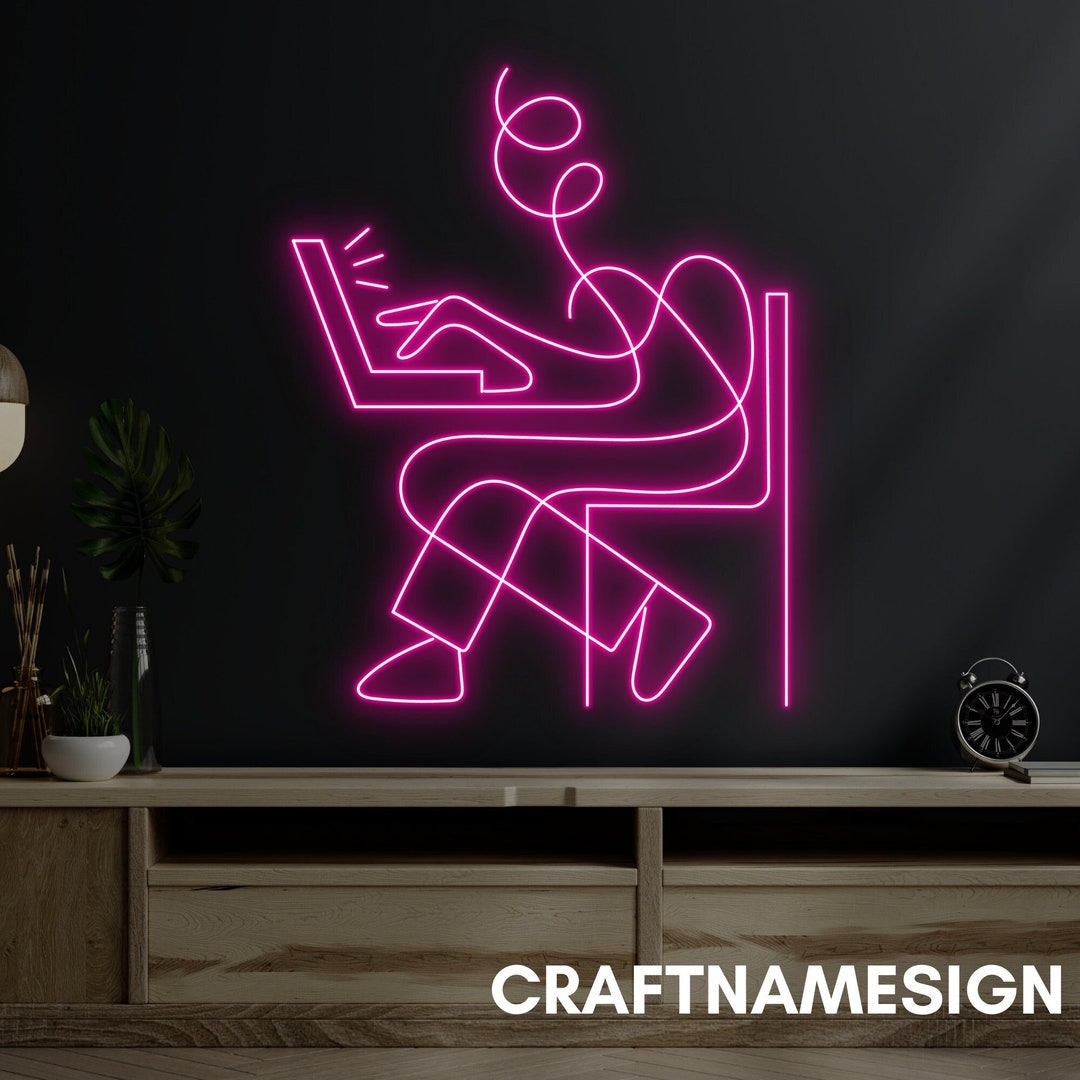 Typing Line Neon Sign, Typing Line Led Sign, Custom Neon Sign, Laptop ...