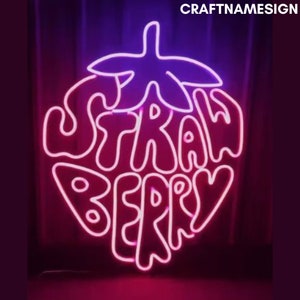 Strawberry Led Sign, Strawberry Neon Sign, Custom Neon Sign, Strawberry ...
