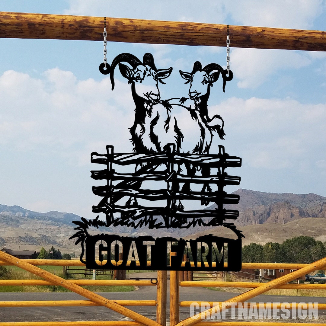Personalized Outdoor Goat Farm Metal Sign, Metal Name Sign Outdoor ...