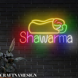 Shawarma Neon Sign, Shawarma Led Sign, Custom Neon Sign, Kebab ...