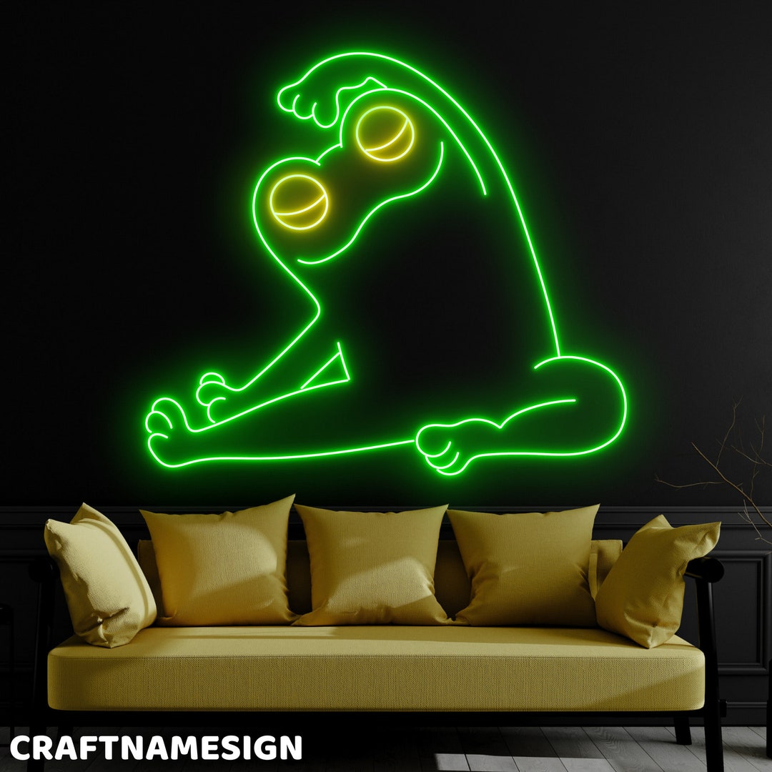 Cute Frog Exercise Neon Sign, Frog Yoga Led Sign, Custom Neon Sign ...