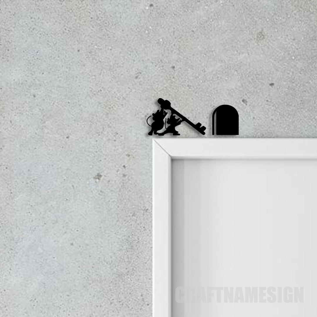 Cartoon Mice Door Corner Metal Wall Art, Cartoon Mouse Door Topper ...