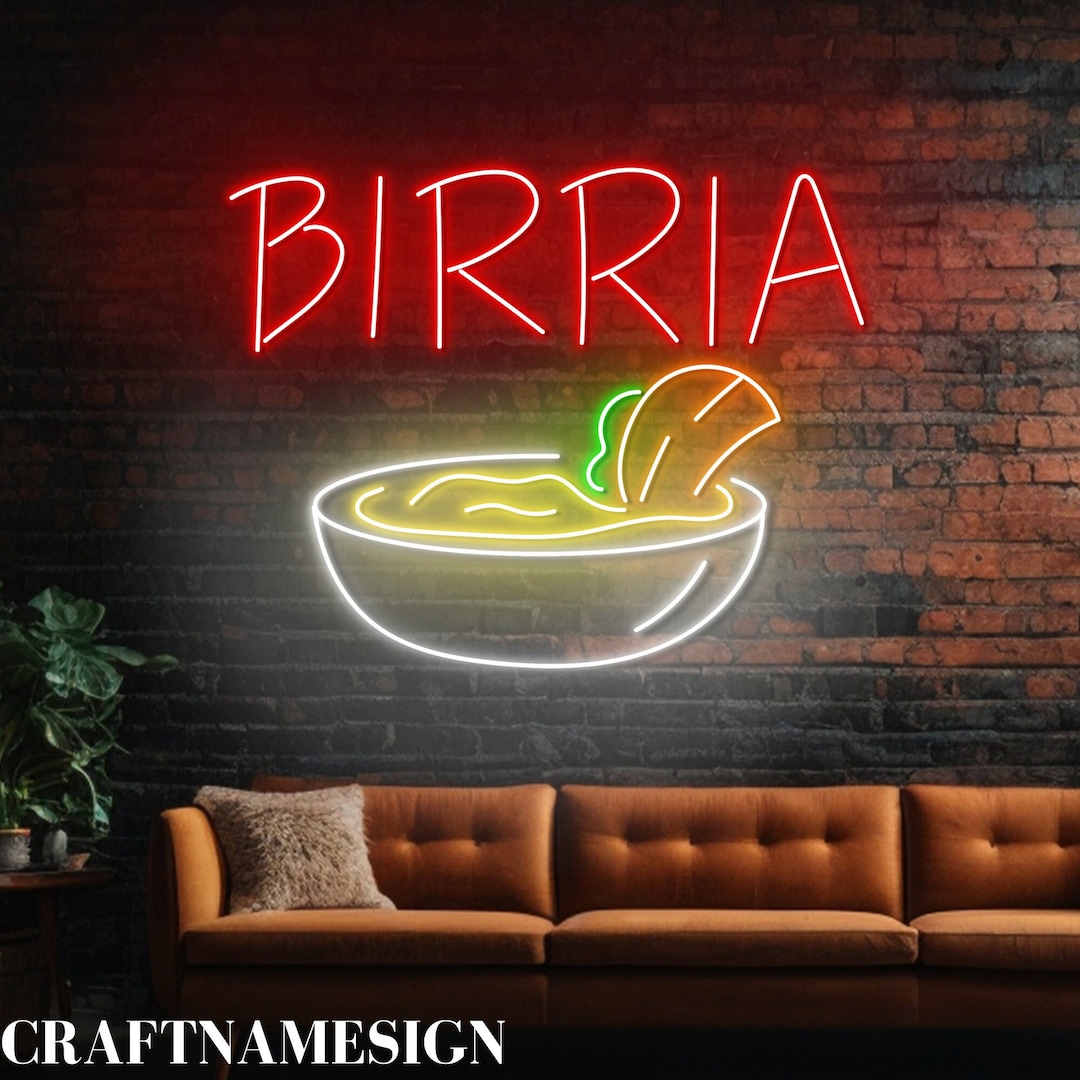 Birria Neon Sign, Birria Led Sign, Custom Neon Sign, Authentic Mexican ...