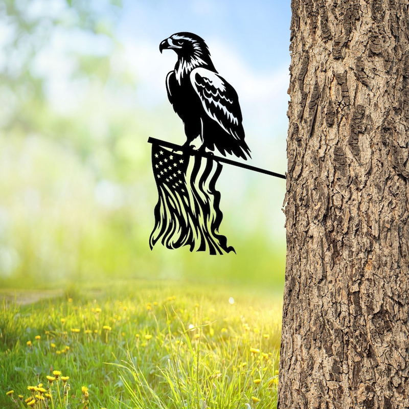 Metal Eagle Tree Flag - Etsy