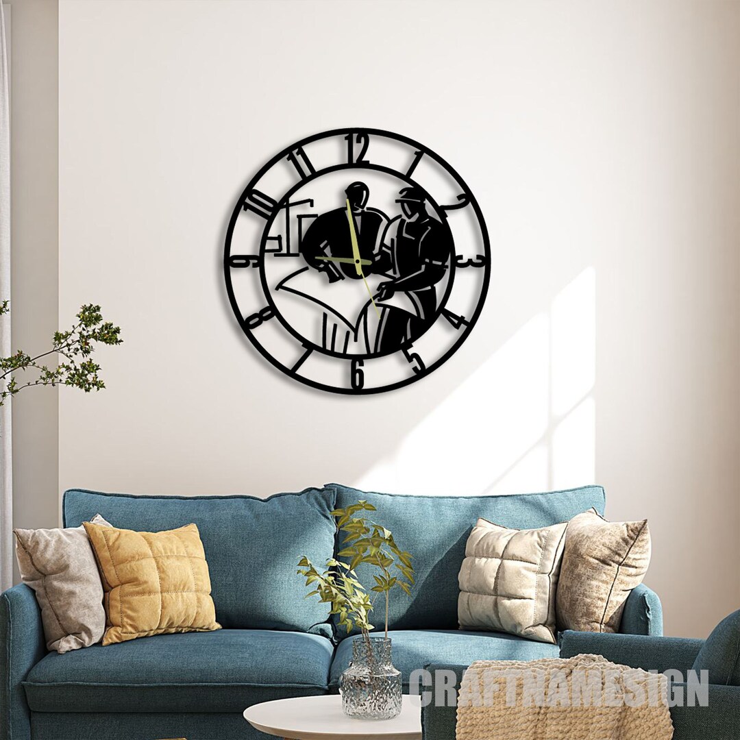 Architect Large Metal Wall Clock , Wall Clock Unique for Home Decor and ...