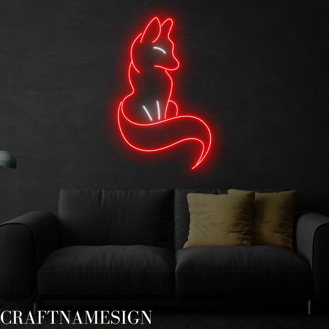 Wild Fox Neon Sign, Fox Line Led Sign, Custom Neon Sign, Fox Lover ...