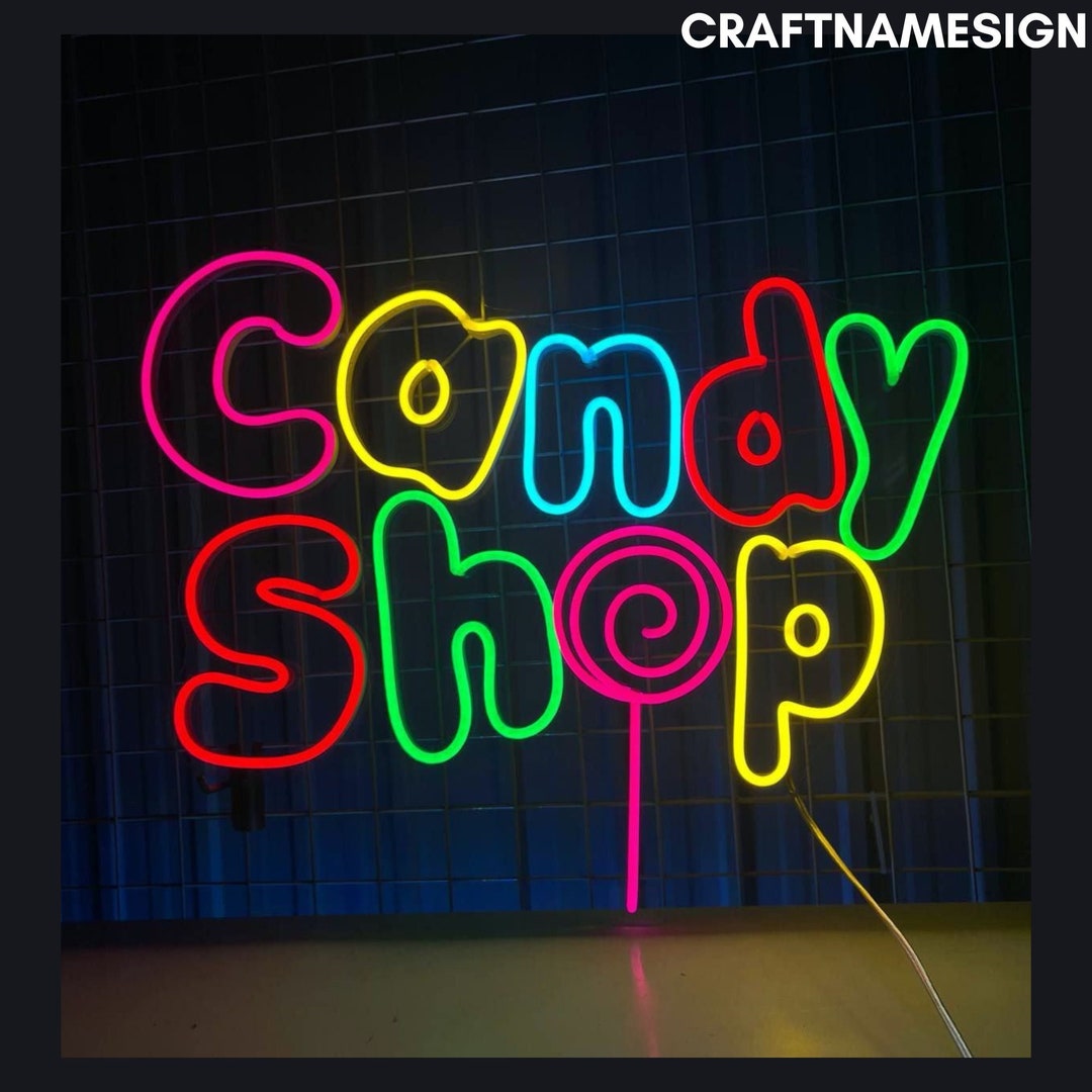 Colorful Candy Shop Neon Sign, Sweet Candy Shop Led Sign, Custom Neon ...