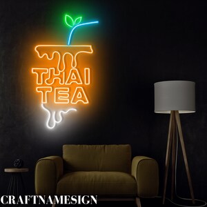 Thai Tea Neon Sign, Thai Milk Tea Led Sign, Custom Neon Sign, Open Thai ...