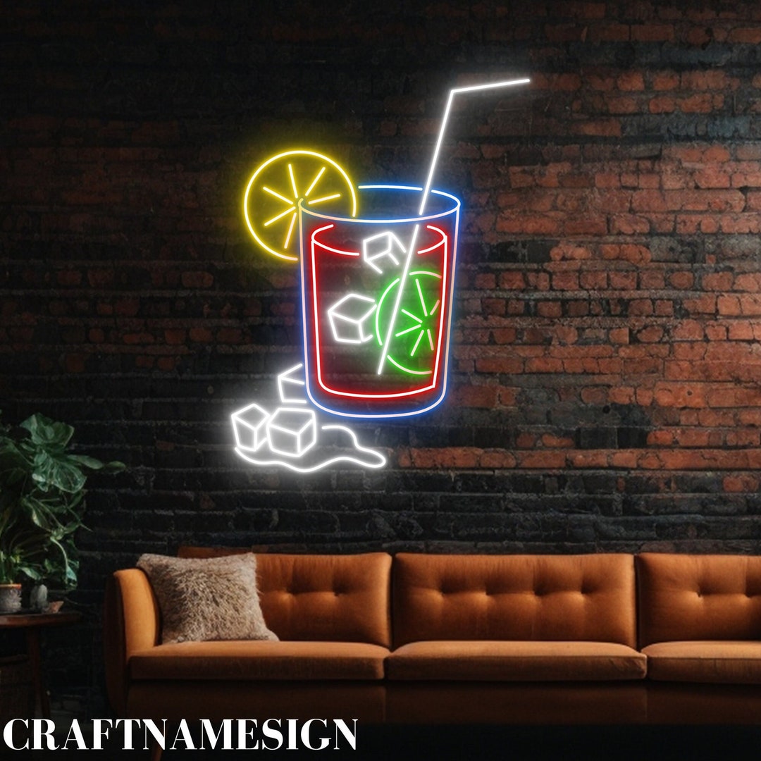Classic Cocktail Neon Sign, Cocktails Led Sign, Custom Neon Led Light ...