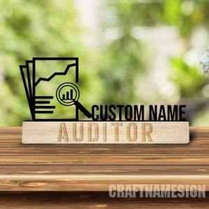 Custom Wooden Auditor Desk Name Plate, Auditor Metal Nameplate for Desk ...