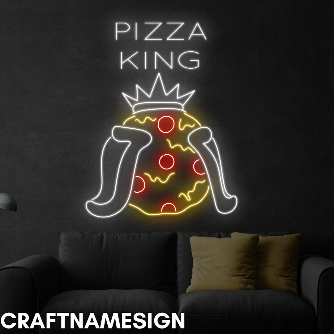 Pizza King Neon Sign, Pizza Led Sign, Custom Neon Sign, Italian Pizza ...