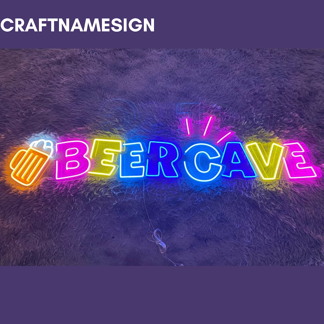 Beer Cave Neon Sign, Beer Cave Neon Sign, Custom Neon Sign, Beer Bar ...