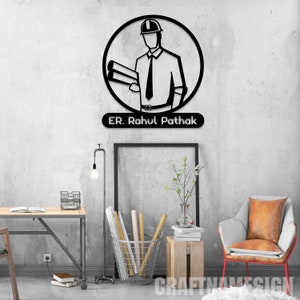 Custom Civil Engineer Metal Wall Art Light, Personalized Civil Engineer ...