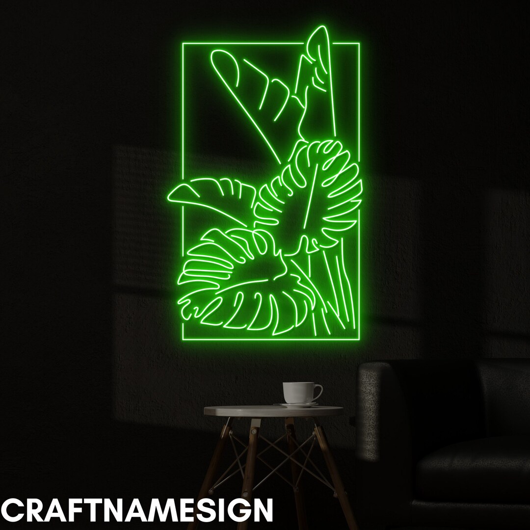 Monstera Leaf Neon Sign, Monstera Led Sign, Custom Neon Sign, Monstera ...