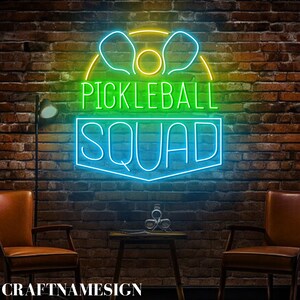 Pickleball Squad Neon Sign, Pickleball Led Sign, Custom Neon Led Light ...
