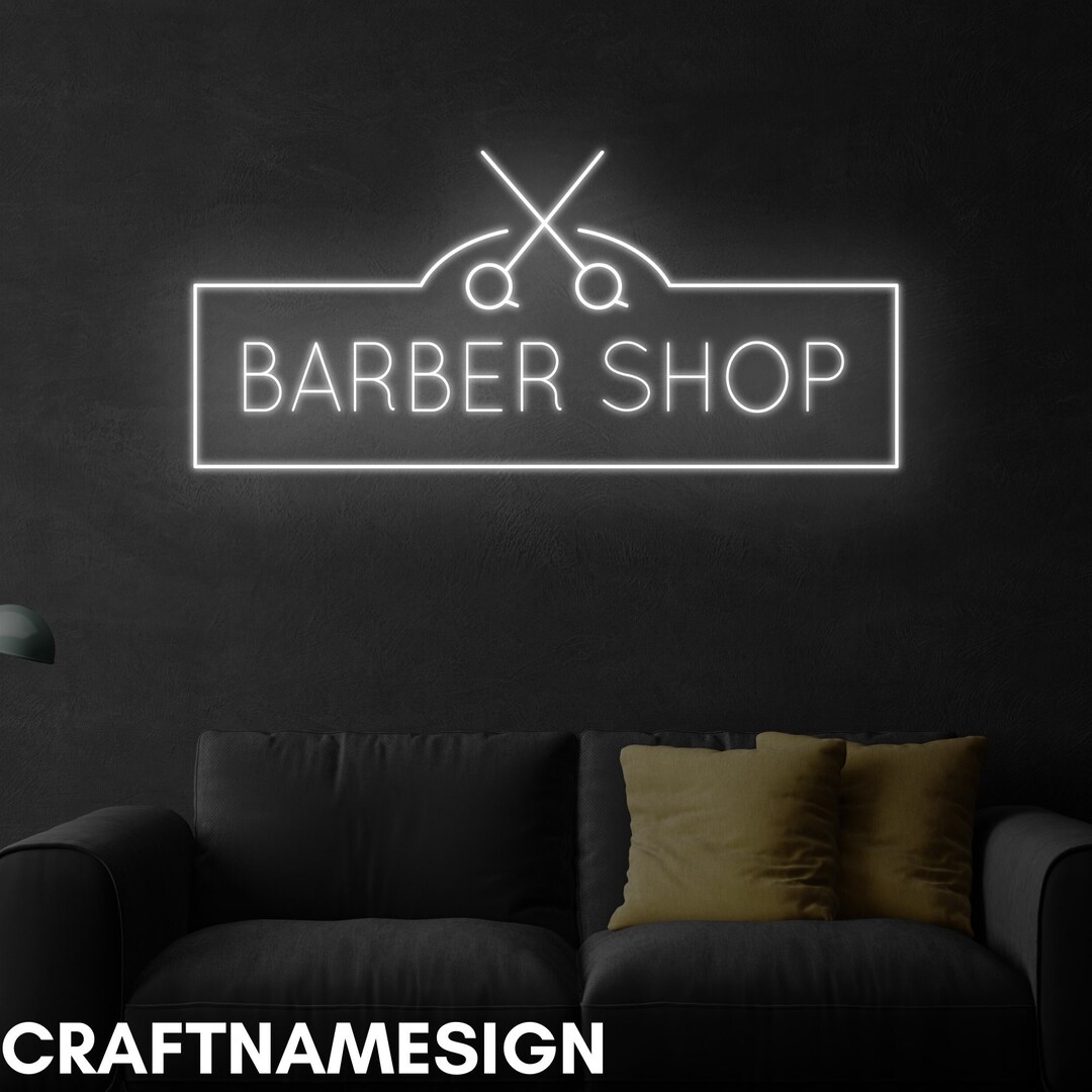 Cut Barber Shop Line Neon Sign, Barber Shop Led Sign, Custom Neon Sign ...
