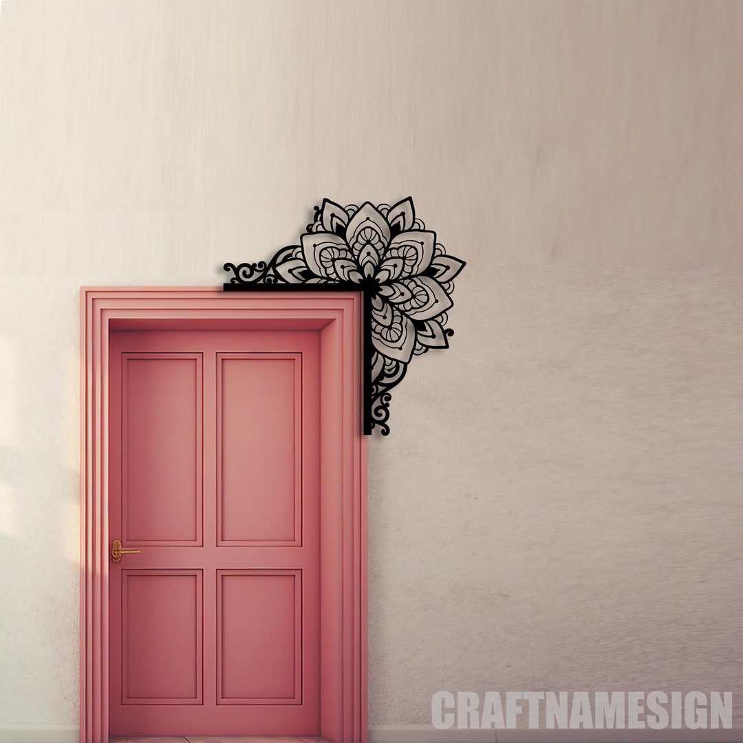 Mandala Door Corner Metal Wall Art, Mandala Door Topper, Hindu Mandala ...