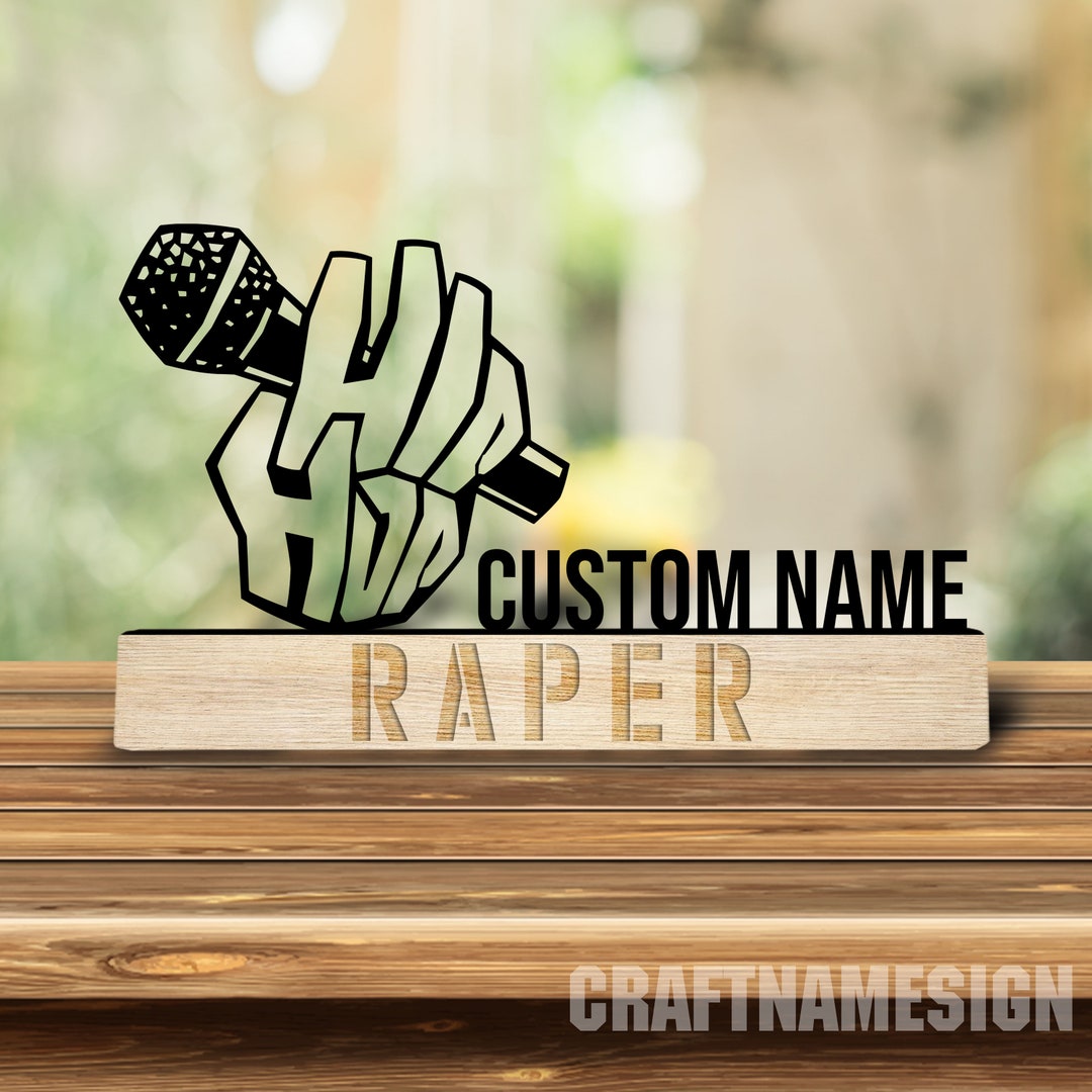 Custom Rapper Desk Name Plate, Rapper Metal Nameplate for Desk, Desk ...