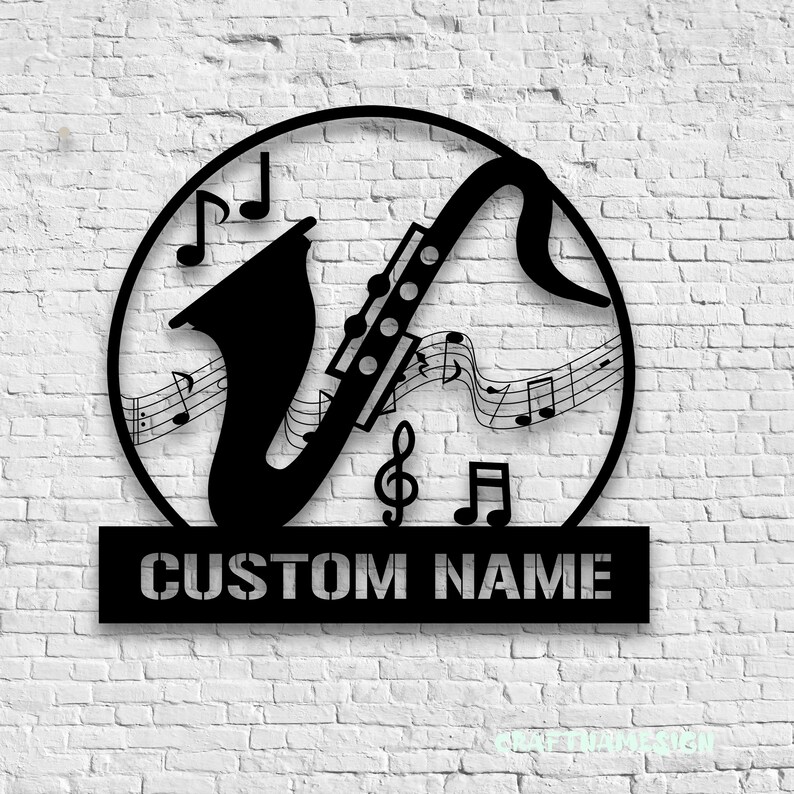 Custom Saxophone Musical Instrument Metal Wall Art LED Light ...