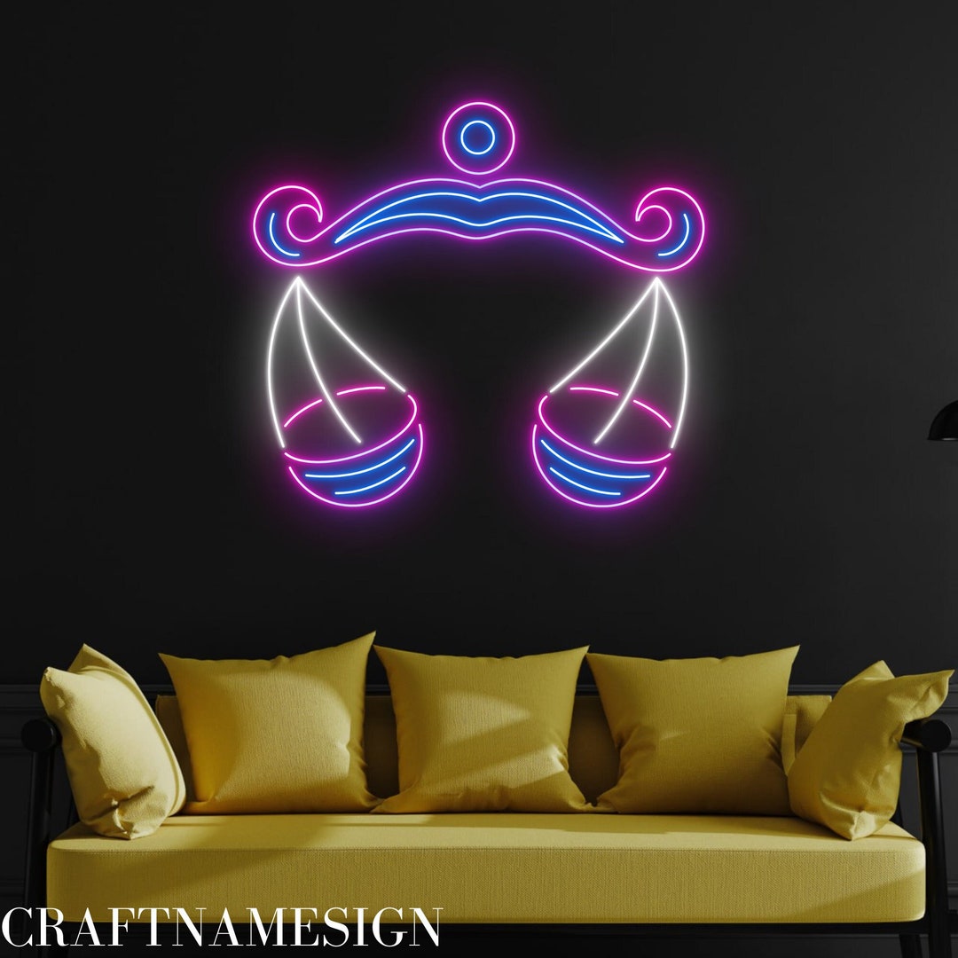 Libra Neon Sign, Libra Led Sign, Custom Neon Sign, Zodiac Horoscope ...