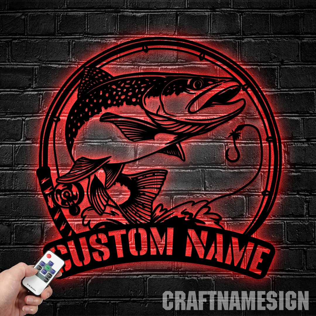 Custom Trout Fish Metal Sign, Trout Fish Metal LED Decor, Personalized ...