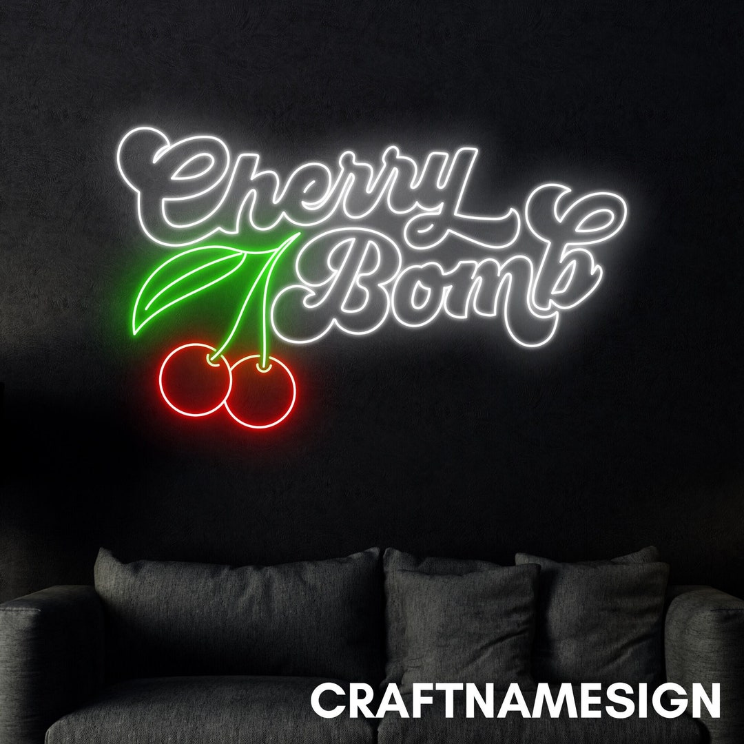Cherry Bomb Led Sign, Bomb Cherry Neon Sign, Custom Neon Sign, Cherry ...