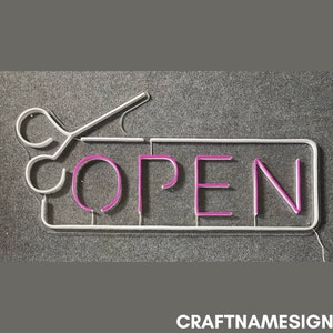 Open Hair Salon Neon Sign, Grand Opening Hair Salon Barber Shop Led ...