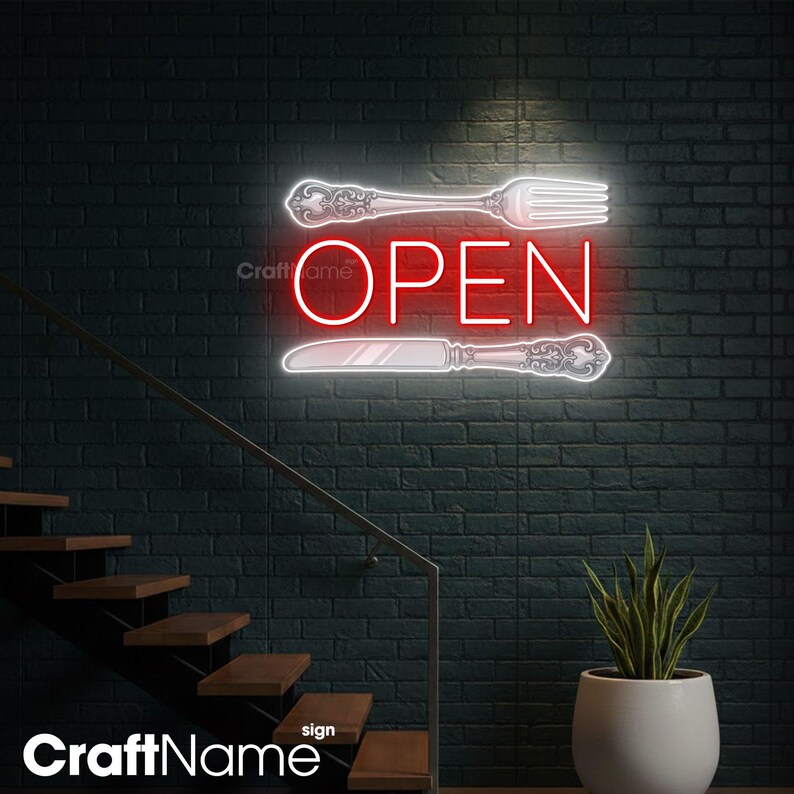 Open Neon Sign for Restaurant, Bright LED Wall Light for Cafe, Bar ...