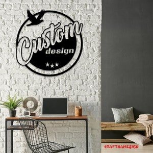 Custom Logo Design Metal Wall Art LED Light - Personalized Business ...