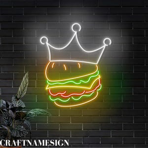 Burger King Neon Light, Fast Food Burger Restaurant Led Light ...