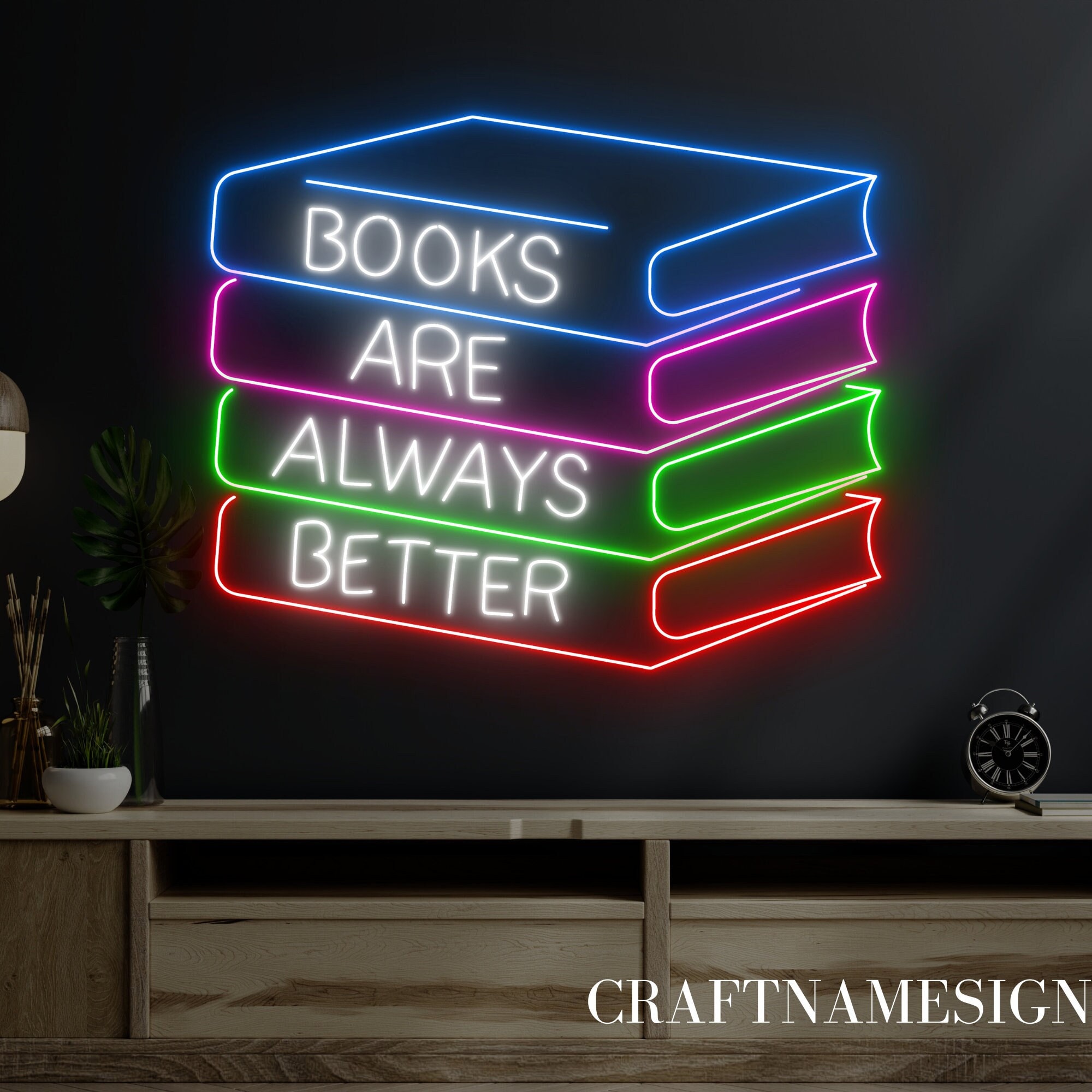 Books Are Always Better Neon Sign, Books Led Sign, Custom Neon Sign ...