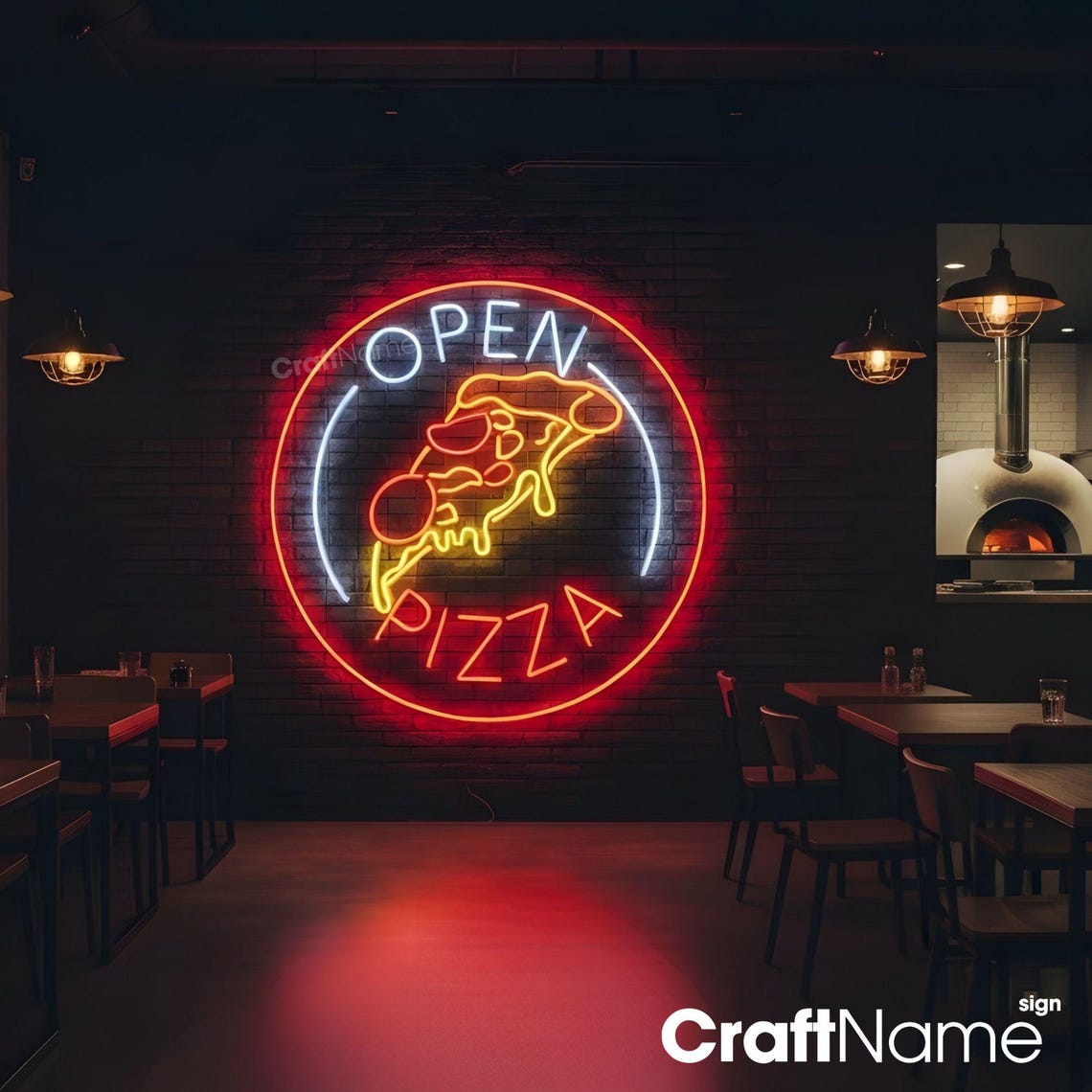 Open Italian Pizza Restaurant Neon Led Sign, Custom Neon Led Light ...