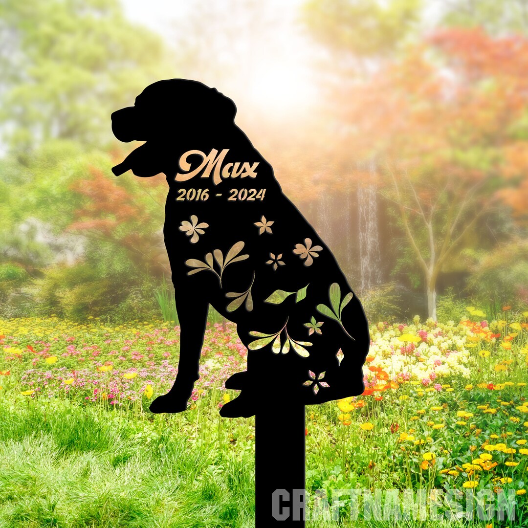 Custom Rottweiler Dog Memorial Stake, Personalized Rottweiler Dog ...