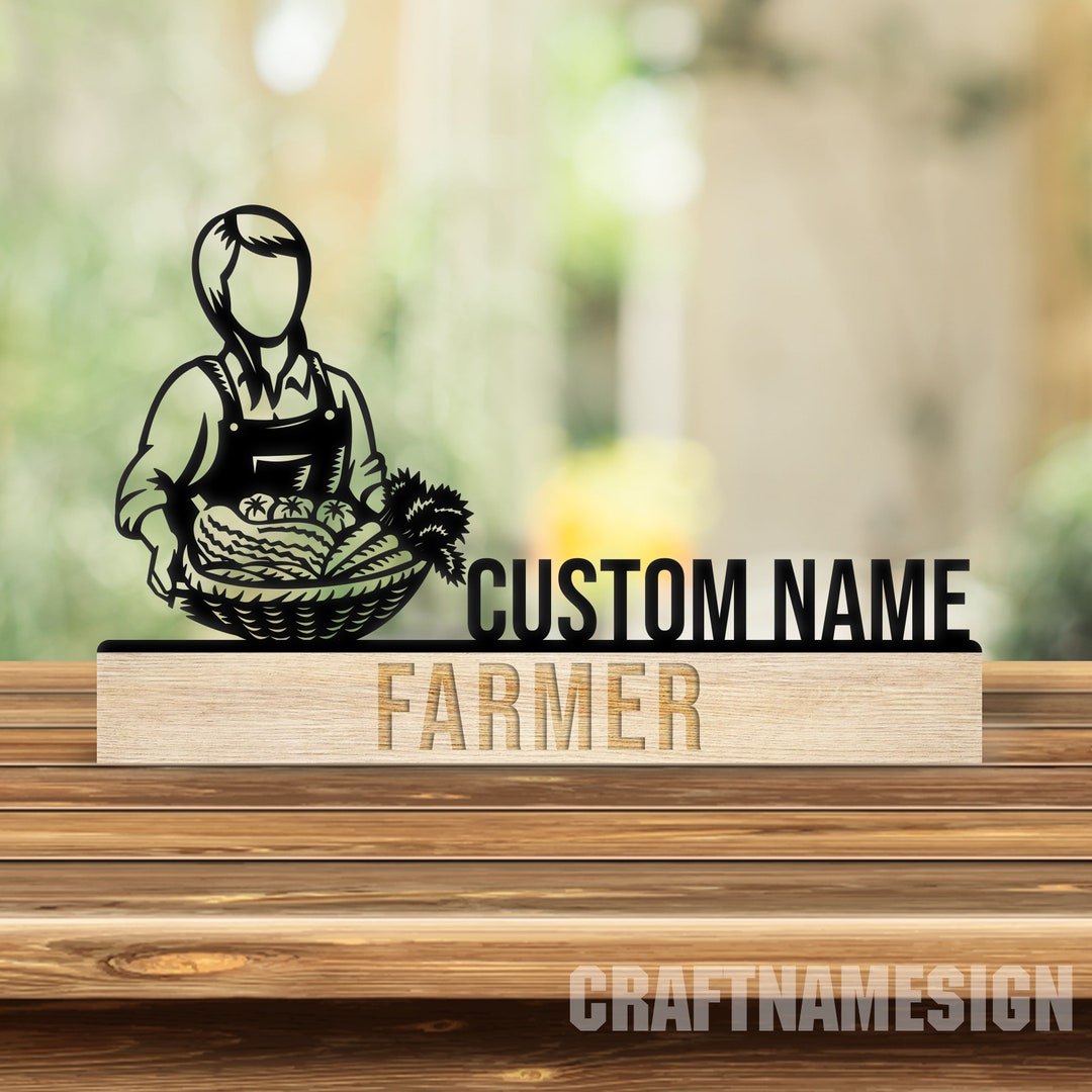 Custom Farmers Desk Name Plate, Farmers Metal Nameplate for Desk, Desk ...