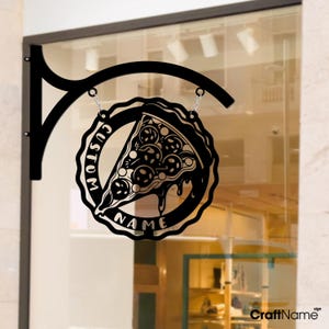Personalized Pizza Restaurant Metal Steel Hanging Sign, Pizza ...