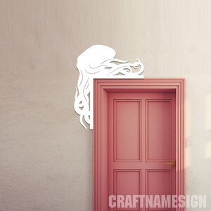 Sea Octopus Door Corner Metal Wall Art, Octopus Door Topper Sign ...