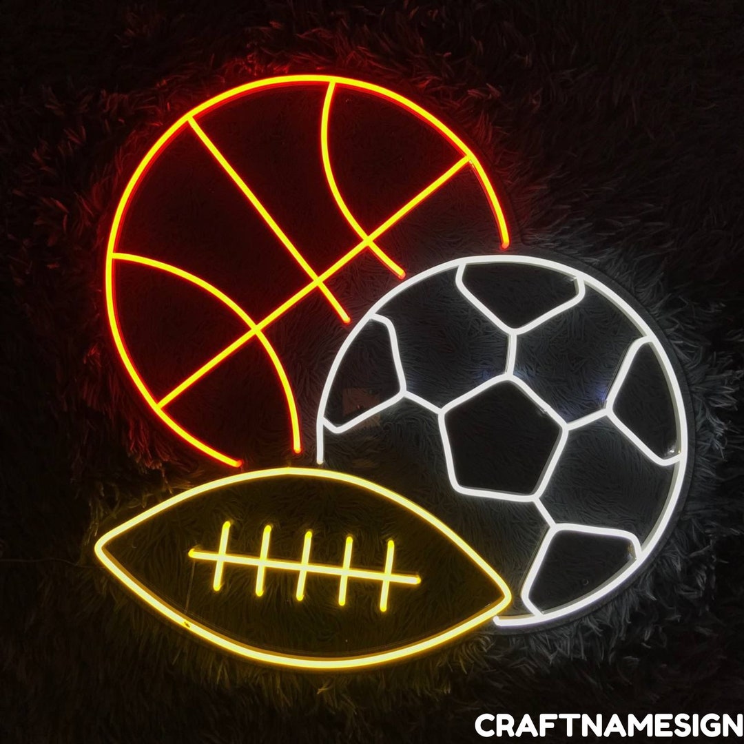 Football Soccer Basketball Neon Sign, Multi-sport Led Sign, Custom Neon ...