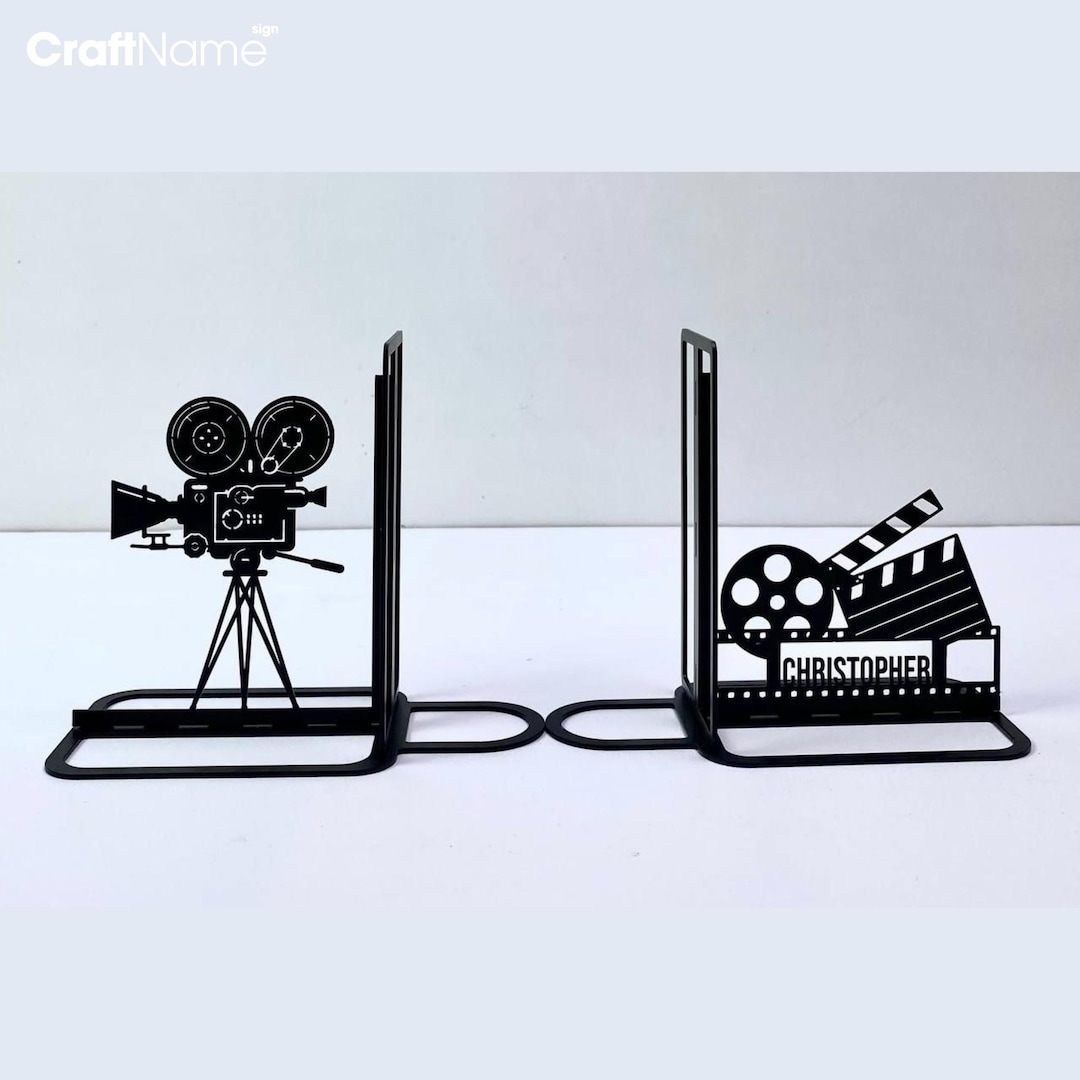 Personalized Cinema Movie Theater Metal Bookends, Custom Cinema Lover ...