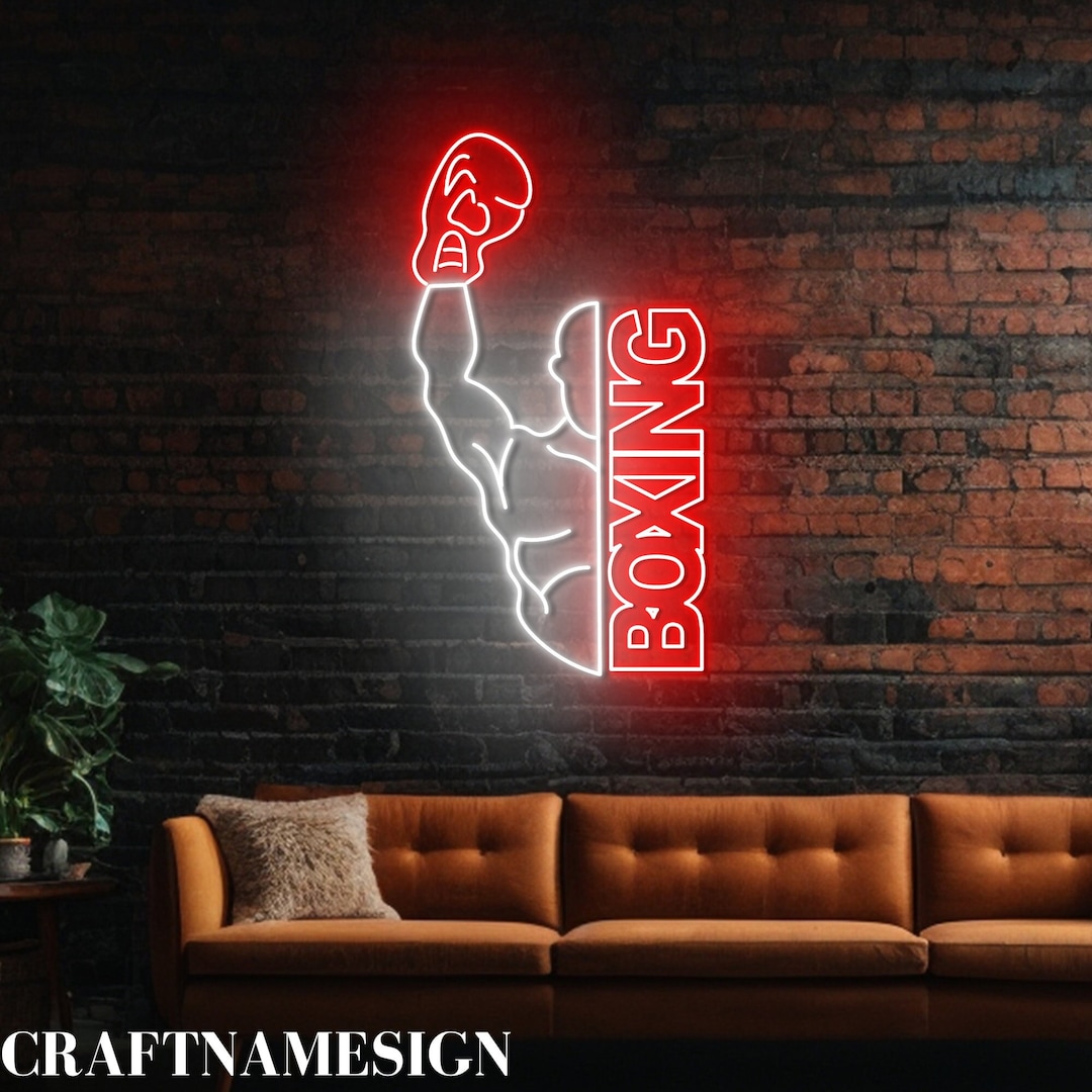 Boxing Neon Light, Boxing Club Wall Led Decor, Custom Neon Sign, Boxing ...