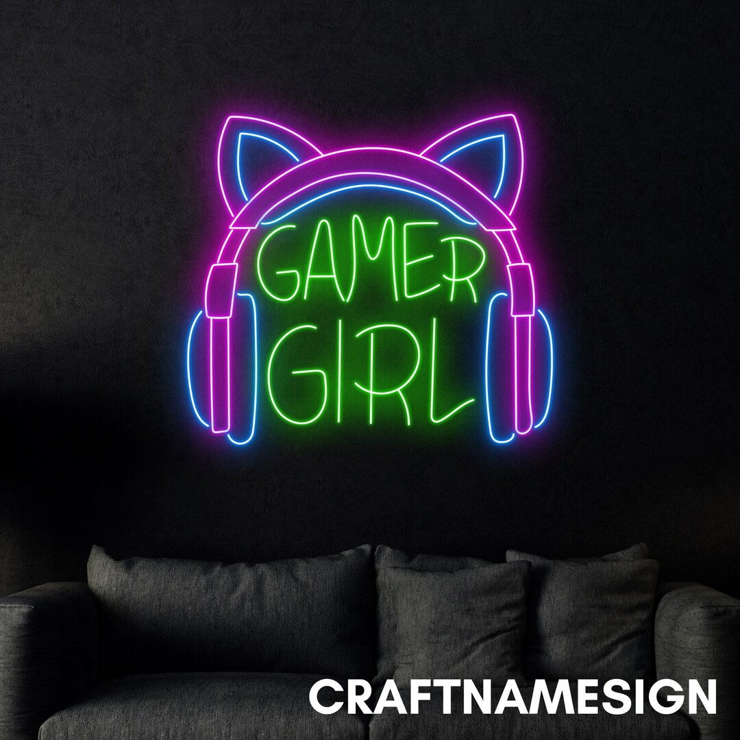 Gamer Girl Neon Sign, Game Girl Led Sign, Custom Neon Sign, Game ...