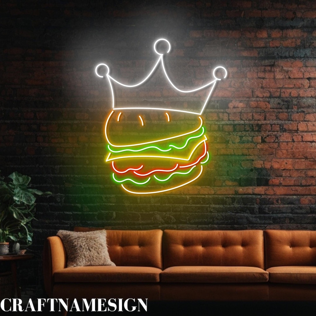 Burger King Neon Light, Fast Food Burger Restaurant Led Light ...