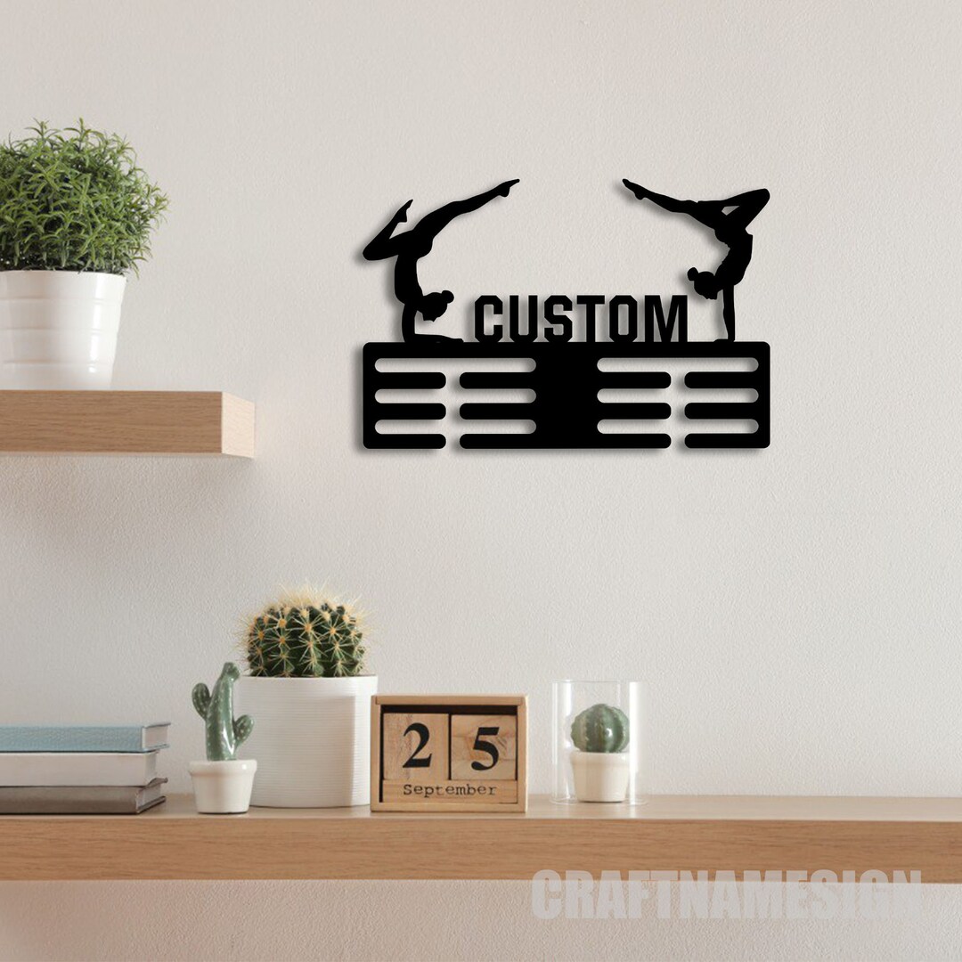 Custom Metal Gymnastics Medal Hanger Wall Art Led Light, Gymnastics ...