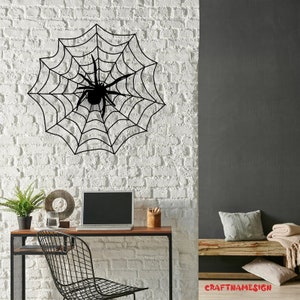 Custom Spider Web Metal Wall Art Led Light, Spider Web Sign, Halloween ...