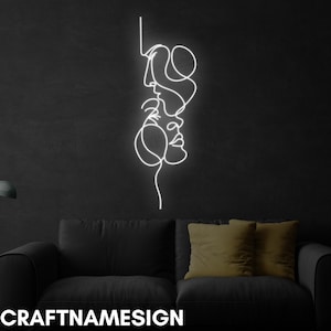 Boy Kisses Girl's Forehead Led Sign, Couple Neon Sign, Custom Neon Sign ...