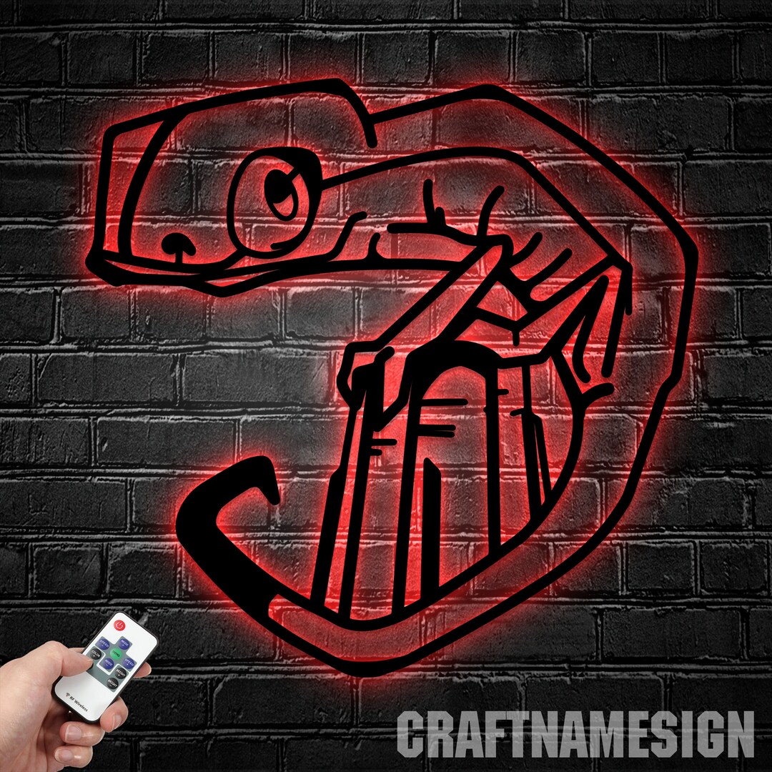 Custom Chameleon Metal Wall Art LED Light, Home Bar Wall Decor, Jungle ...