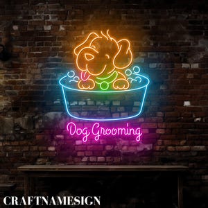 Dog Grooming Neon Sign, Dog Pet Grooming Led Sign, Custom Neon Sign ...