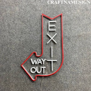 Exit Way Out Neon Sign, Exit Way Led Sign, Custom Neon Light, Store ...